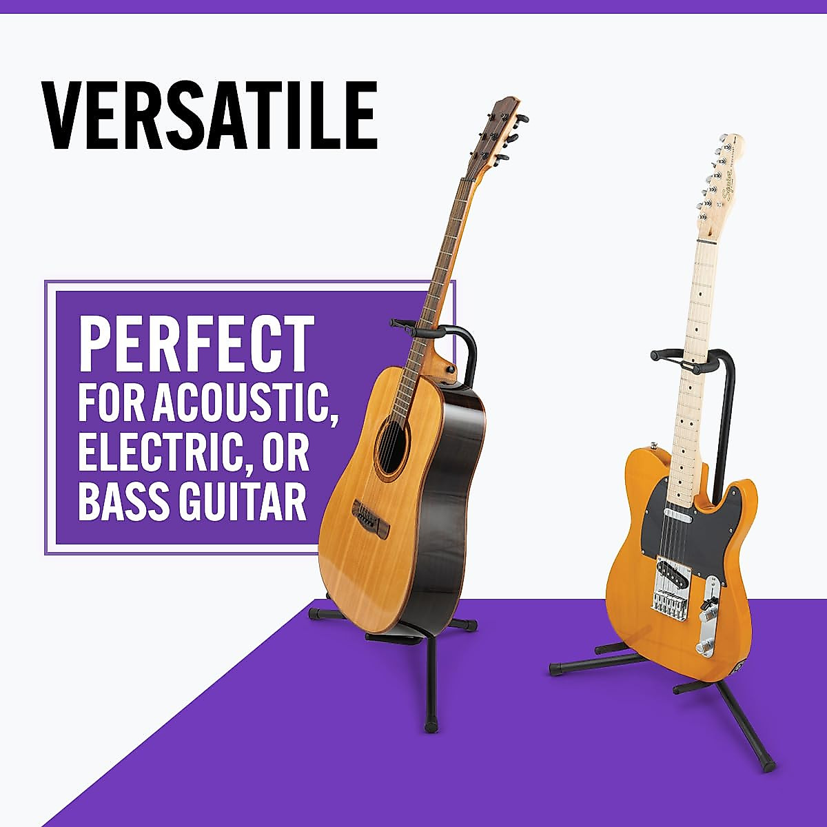 On-Stage XCG4 Black Tripod Guitar Stand, Single