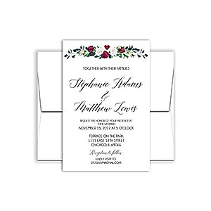 Personalized Wedding Invitation with Envelopes - Rose Arch