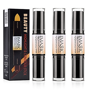 DELISOUL 6 Colors Highlight and Contour Stick,Dual-Ended Full Coverage Wonder Stick,Color Corrector Concealer Stick,Contouring Highlighting Foundation,Shadow Cream Pen Body Shading Makeup Stick Set