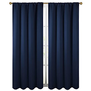 Diraysid Navy Blue Blackout Curtains for Bedroom and Living Room Thermal Insulated Room Darkening Curtains Drapes, 52 x 84, 2 Panels