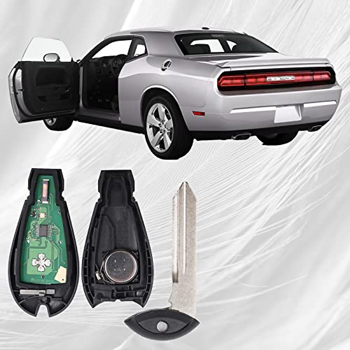 Keyless Remote Smart Replacement Key Fob Fits for Chrysler 300 2008-2014 Challenger Charger 2008-2014 Grand Cherokee 2008-2014 Durango 2011-2013 Magnum Dodge 2008 M3N5WY783X, (433MHz) Set of 2