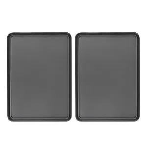 GoodCook Dishwasher Safe Nonstick Steel XL Cookie Sheet, 15'' x 21'', Gray, Set of 2