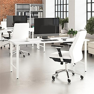Bush Business Furniture Hustle 72W x 30D Computer Desk with Metal Legs in White, Modular Office Table for Home and Professional Workspace