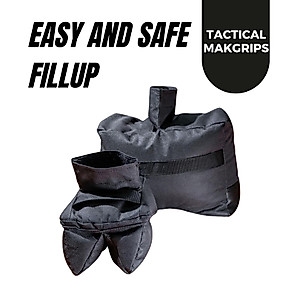 Tactical Mak Grips Shooting Rest Bags for Precision Outdoor Shooting Front & Rear Support Stand Holders for Gun Hunting Target Sports Camera Bean Bag Front & Rear Support - Unfilled