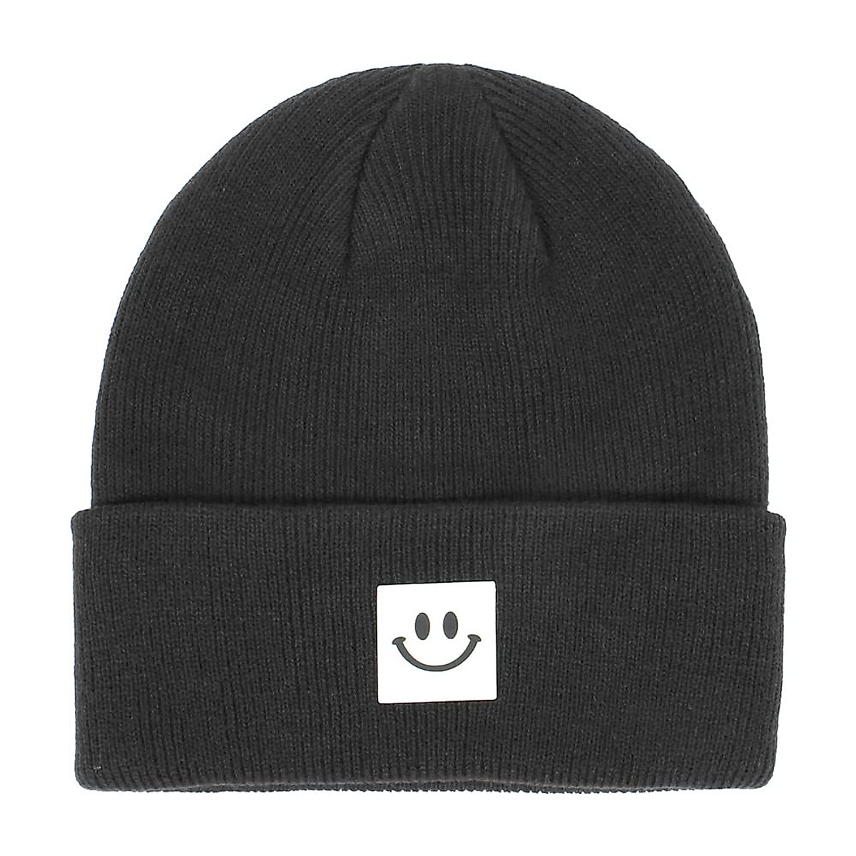 upeilxd Baby Winter Hat Soft Warm Knitted Beanie Hat with Cute Smile Face Beanie Cap for Boys Girls Black/Beige