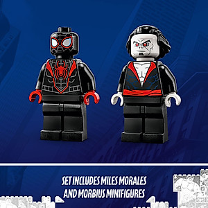 LEGO Marvel Spider-Man Miles Morales vs. Morbius 76244 Building Toy - Featuring Race Car and Action Minifigures, Adventures in The Spiderverse, Movie Inspired Set, Fun for Boys, Girls, and Kids