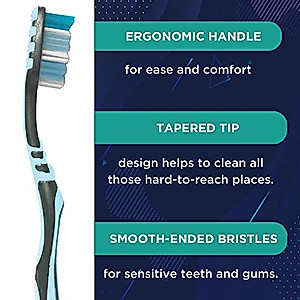 GuruNanda DentalGuru Everyday Soft Toothbrush for Kids & Adults- Designed for Deep Cleaning, Teeth Whitening Travel Toothbrushes with Brush Caps, Multi-Color, 2 Count (Pack of 1)