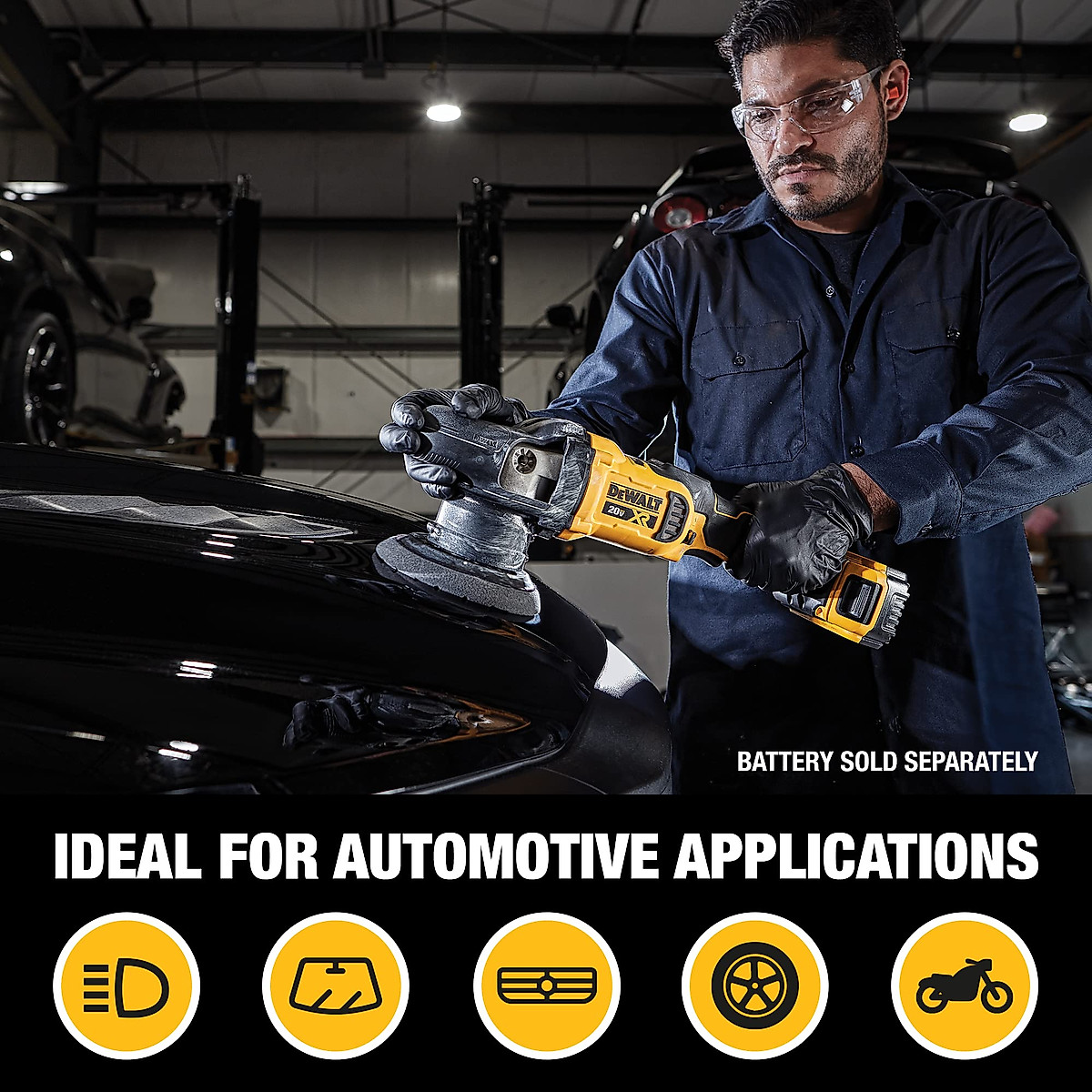 DEWALT 20V MAX* XR Cordless Polisher, Variable-Speed, Random Orbit, 5-Inch, Tool Only (DCM848B)