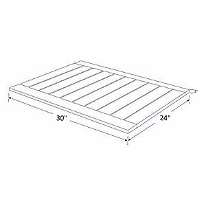 Cambridge Casual Superior Indonesian Teak Non-Slip Wood Bath Shower Mat, Natural Brown