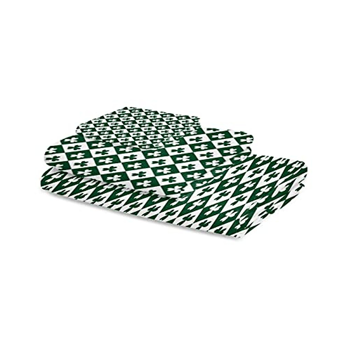 Comforance St. Patrick Bath Towels Set for Bathroom, Soft Absorbent Durable Quick Dry Towel Set of 3 Multifuntion, 1 Bath Towel+1 Hand Towel +1 Washclothe, Lucky Shamrock with Green Plaid Check