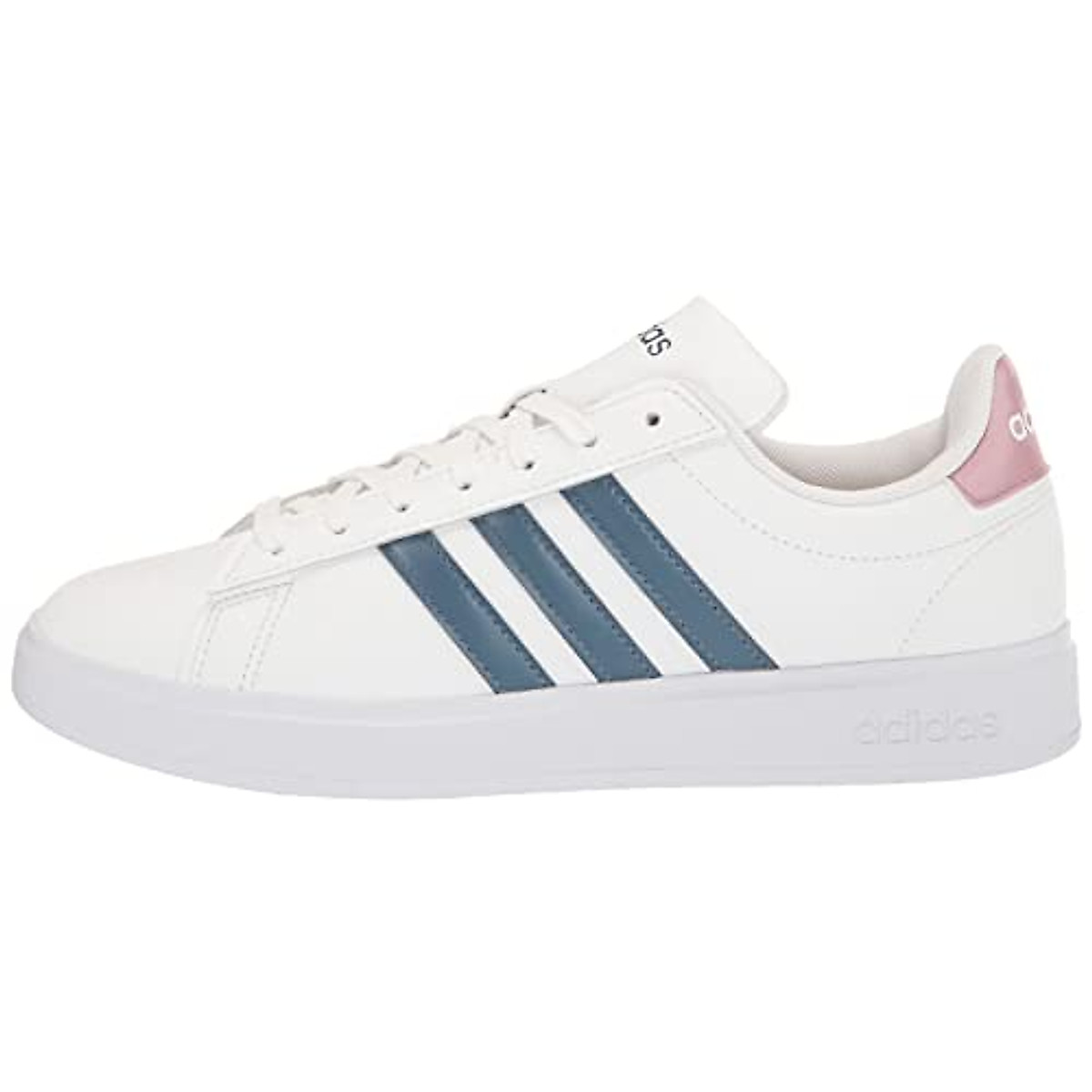 adidas Women's Grand Court 2.0 Tennis Shoe, White/Wonder Steel/Magic Mauve, 7.5
