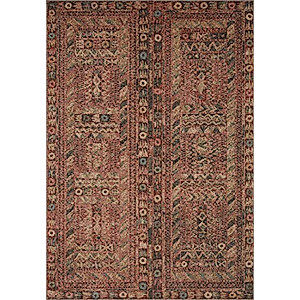 LOLOI Justina Blakeney x Chalos Collection CHA-07 Charcoal / Fiesta, Contemporary Accent Rug, 2'-3" x 4'-0"