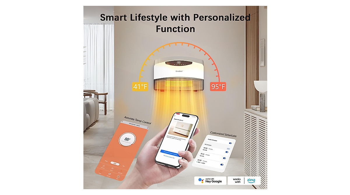 GiveBest Smart Wall Heater - Alexa & WiFi Enabled