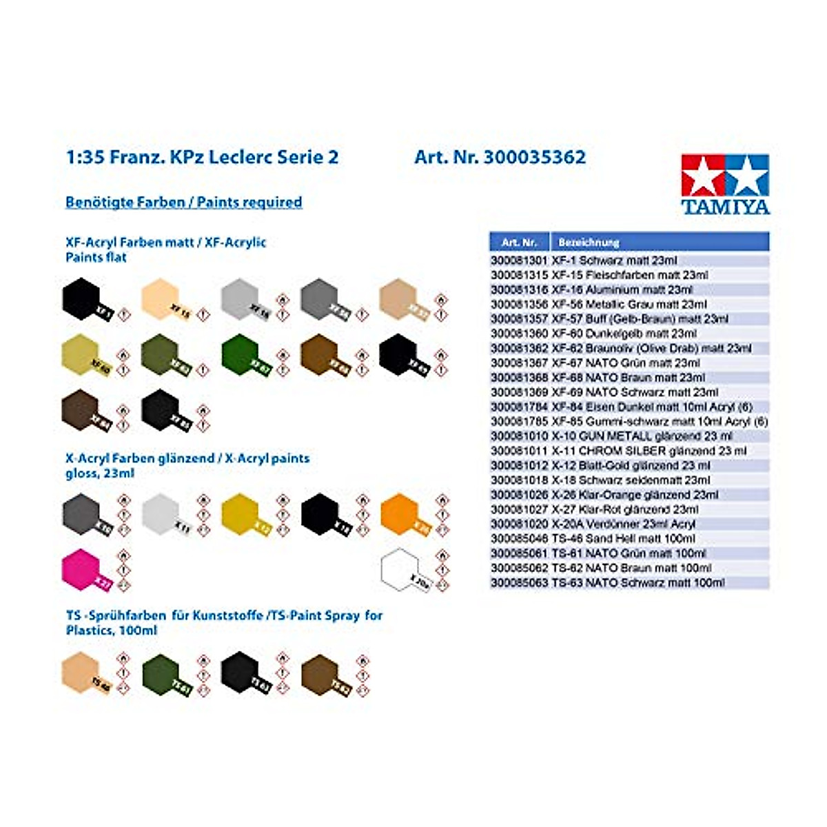 TAMIYA 35362 1/35 French Main Battle Tank Plastic Model Kit