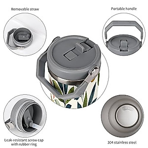 YTLKGFP 30 Oz Large Capacity Car Cup Figs And Pears Tumbler with Handle Straw Lid Insulated Stainless Steel Water Bottle Travel Mug Leak-proof Car Cup Keeps Cold Or Hot