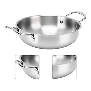 Ramen Cooking Pot, Stainless Steel Fast Heating Korean Raman Noodle Pot with Handles Induction Saucepan Stewpot for Soup Pasta Egg(18cm)