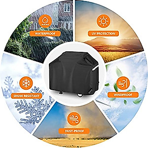 Utheer 60 Inch Grill Cover for Nexgrill 720-0830H 720-0888S 720-0888N 3, 4, 5 Burners Gas Grills, Dyna Glo DGF493PNP-D, for Weber Brinkmann CharBroil Jenn Air and More, Heavy Duty Waterproof