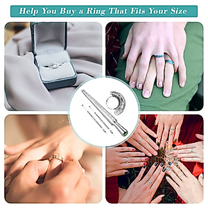 Metal Ring Sizer Measuring Tool Set, US Ring Mandrel for Ring Making and Finger Measuring, Three Ways to Quickly Find The Right Size (4PCS)