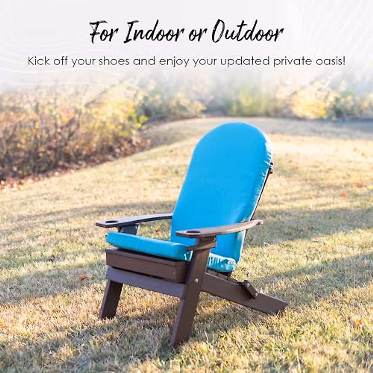 RSH Decor: Tufted Adirondack Chair Cushion | 42.5” x 21” | All-Weather Spun Fabric | Water and Fade-Resistant | Outdoor Cushion for Patio Furniture | Fanfare Carnival Orange