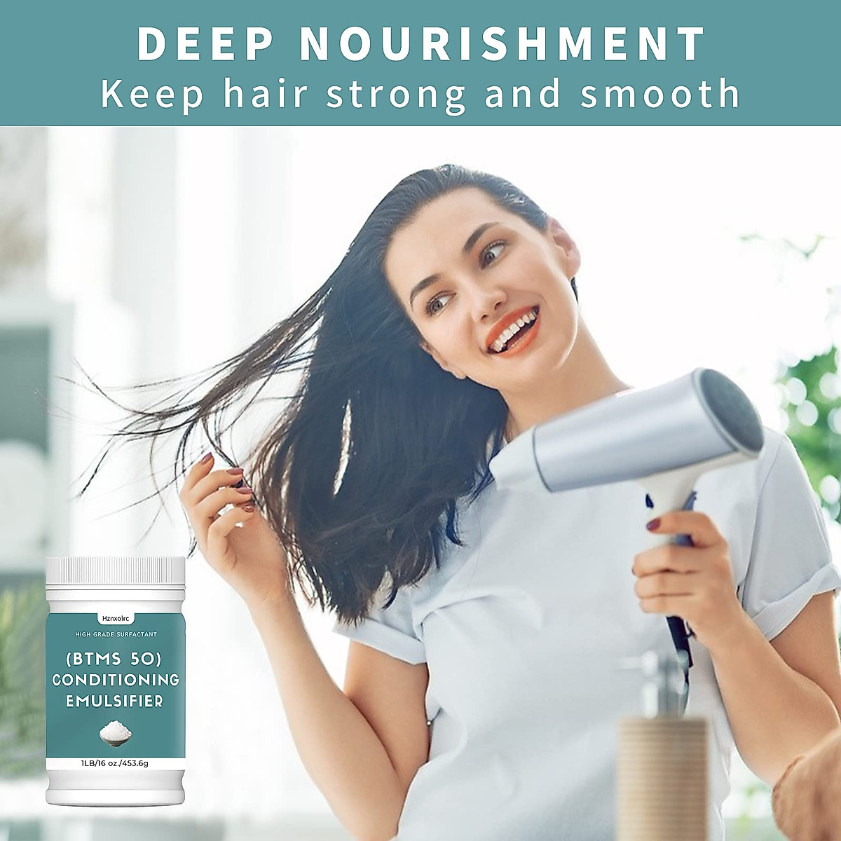 16 oz BTMS 50 Conditioning Emulsifier for Making Leave-in Conditioner, Premium BTMS 50 Conditioning Emulsifier Granules, Higher Activity than BTMS 25, Suitable for Making Lotions, Shampoos and More