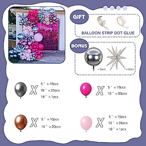 MOMO RUCCI 138Pcs Pink Balloon Arch Garland Kit, Hot Baby Pastel Pink Silver Balloons with Foil Explosion for Princess Girl's Birthday Party Decorations Baby/Bridal Shower Gender Reveal