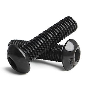 M8 x 75mm Button Head Socket Cap Screws Bolts, 10.9 Grade Alloy Steel, Black Oxide Finish, Metric Allen Hex Drive, Fully Threaded, 10PCS