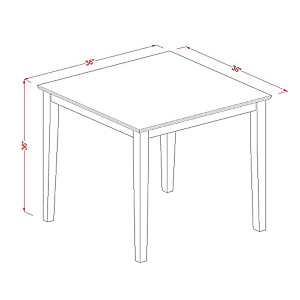 East West Furniture PUBS3-BRN-C Dining Set, Linen Fabric Seat