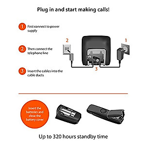 Gigaset E560A – Cordless Phone for Seniors with Answering Machine and SOS Key, Brilliant Sound Quality and Volume Amplification - Made in Germany (Platinum, Pack of 1)