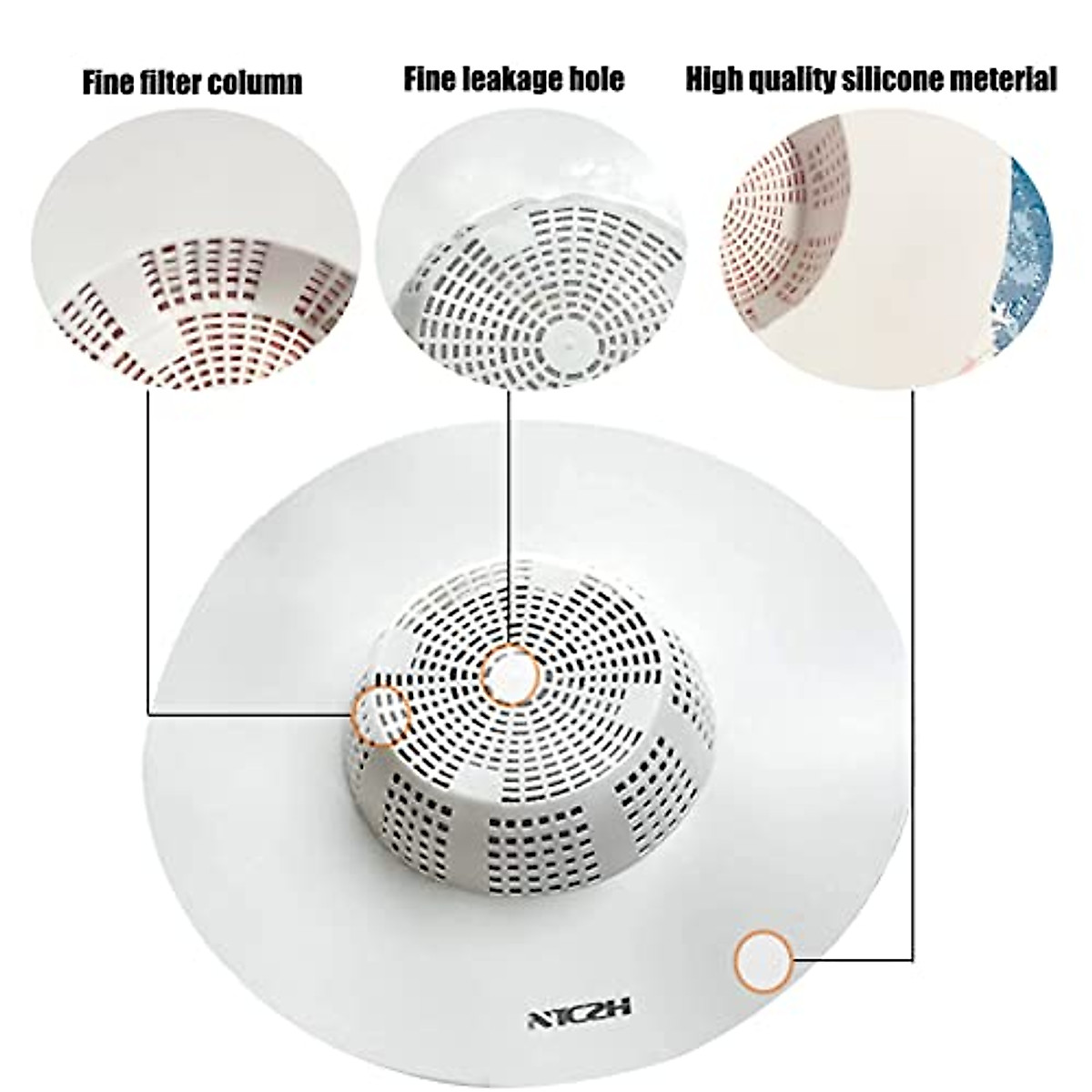 NTCZH Shower Drain Stopper Lightweight and Soft, TPE/TPR Drain Hair Catcher, Strainers Protectors Cover ​for Floor, Laundry, Kitchen, Bathroom Laundry, and Bathtub