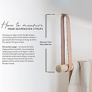 KEYAIIRA - Leather Ceiling Mounted Curtain Rod Mount - modern wardrobe clothing rack hanging hook for clothing drying rack storage bracket window treatment Scandinavian minimal hangers living room