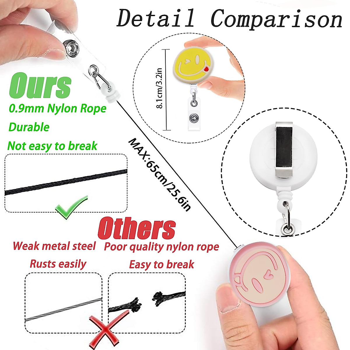 KAGNAL 4Pcs Nurse Badge Reel Cute Retractable Badge Holder with Clip Nursing Name Card Holder for Nurse Nursing Student Doctor Teacher Medical Assistant Office Worker