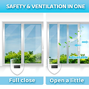 Sliding Window Door Lock Security - 4 Packs Slider Window Stopper for Baby Child Proof Home Safety Secure, Childproof No Drill Patio Slide Glass Window Locks Stop Vertical Key Aluminum Alloy Black