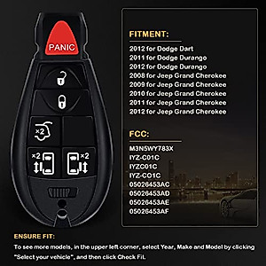 Key Fob Keyless Entry Remote for Chrysler Town & Country for Dodge Grand Caravan for V-olkswagen Routan 2008-2018 M3N5WY783X IYZ-C01C 05026453AC 05026453AD 05026453AE 433MHZ -1Pcs
