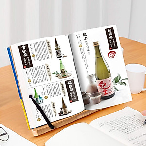 wishacc Bamboo Book Stand Cookbook Holder with 5 Adjustable Height 13.2 x 9.2"