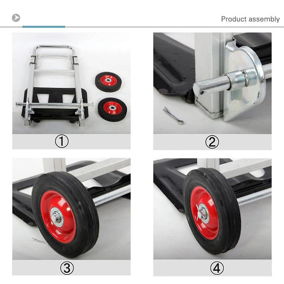 Aluminum Hand Truck Heavy Duty Hand Truck Dolly Cart Foldable Hand Cart 220 lb Capacity with 2 Elastic Ropes Telescoping Handle Handing Truck for Delivery Carrying (220lbs/2 Wheels)