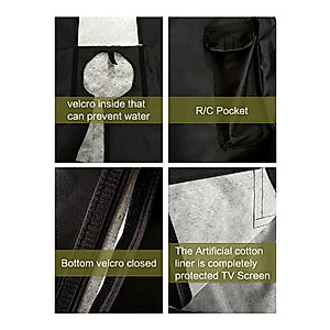 acoveritt Outdoor 55" TV Set Cover,Scratch Resistant Liner Protect LED Screen Best-Compatible with Standard Mounts and Stands (Black)