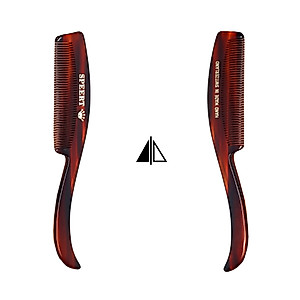 Speert Handmade Wide Tooth Mustache Beard Comb - Swiss Craftsmanship, Tortoise Havana Acetate, Thick Coarse Hair, Pocket Sized, Facial Hair Grooming, Beard Straightener, Growth Care, Styling, Wet Comb