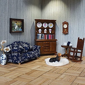 iLAND Varnished Dollhouse Flooring on 1:12 Scale, Dollhouse Floor Boards of Bamboo (Rectangular 48pcs)