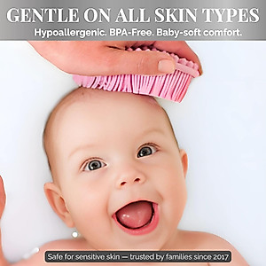 Avilana Exfoliating Silicone Body Scrubber Easy to Clean, Lathers Well, Long Lasting, And More Hygienic Than Traditional Loofah (Lavender)