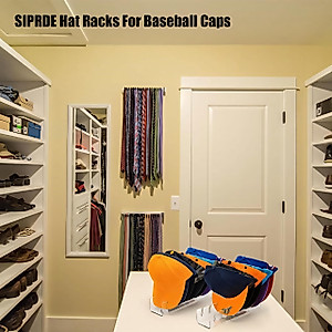 ABMISKAT 2 Pack Hat Organizer for Baseball Caps No Install - Acrylic Hat Holder Display and Organizer for 14 Baseball Caps for Bedroom, Closet, Dresser (Clear)