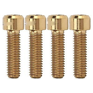 4Pcs M6 X 20mm Bike Disc Brake Clamp Bolt, Alloy Bike Disc Brake Fixed Screw for Moutain,Road Bike(Gold)
