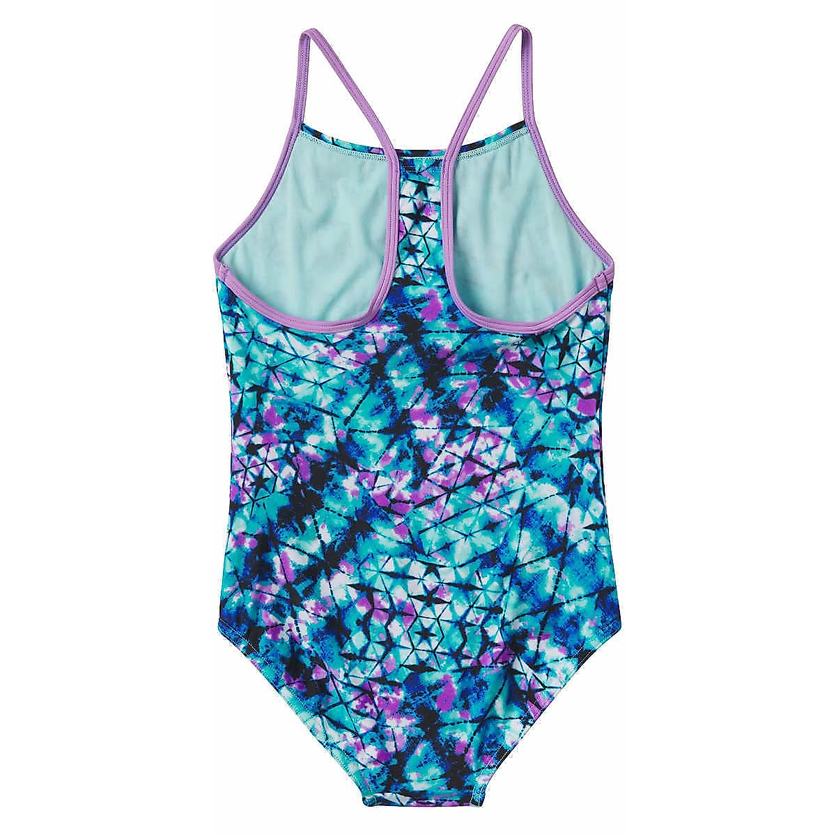 Speedo Girls Thin Strap One Piece Swimsuit (US, Alpha, X-Large, Regular, Deep Aqua/Purple)