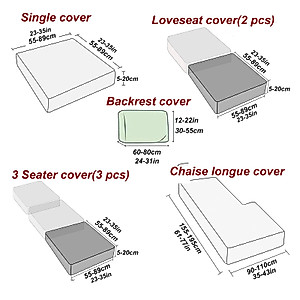 GRFIT Stretch Waterproof Magic Sofa Cover，Flowers U Shaped Sectional Couch Covers ，for Sectional Sofa L Shape，Wear-Resistant Universal Sofa Cover (Color : Light Blue, Size : 3 Seater(3pcs))