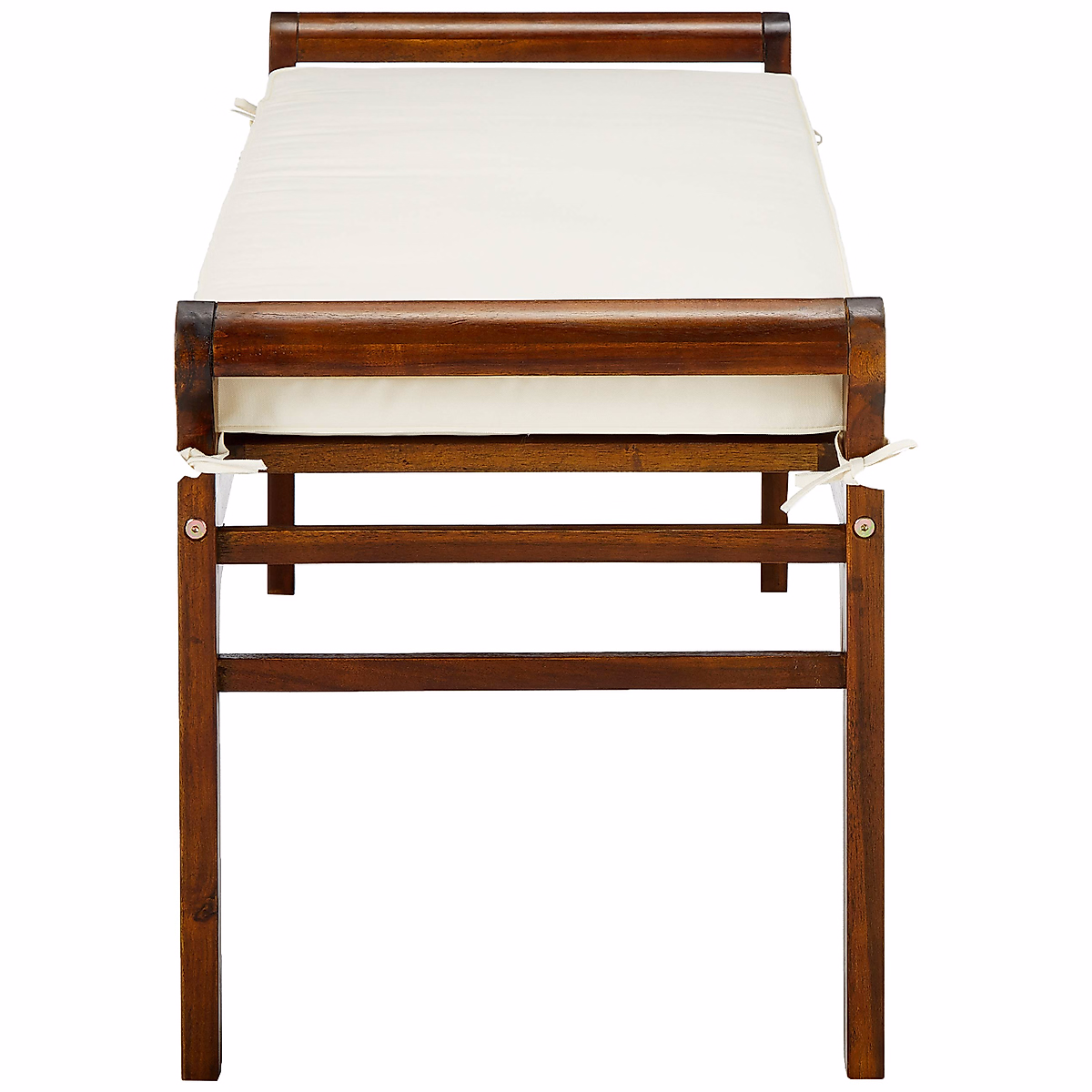 Christopher Knight Home Nelson Wood Bench with Cushion, Rich Mahogany