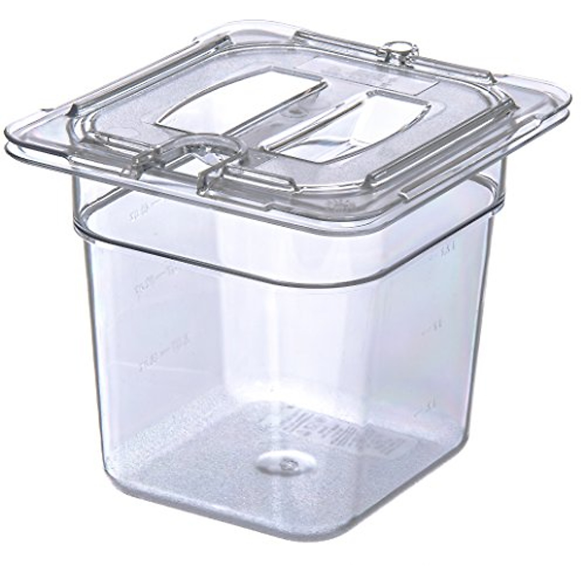Carlisle FoodService Products 10311U07 Polypropylene Universal Handled Notched Lid, 6-7/8" Length x 6.31" Width x 7/8" Height, Clear, For TopNotch One-Sixth Size Food Pans (Case of 6)