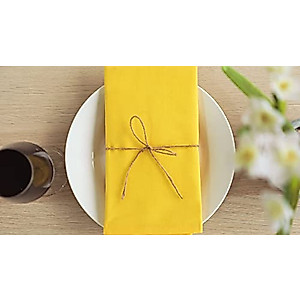 AMOUR INFINI Cotton Napkins | 12 Pack | 18 x 18 Inch | 100% Ring Spun Premium Cotton | Perfect for Restaurants, Events and Dinner Napkins | Highly Absorbent Cloth Napkins | Yellow
