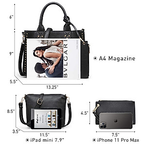 Dasein Purses Handbags for Women Tote Wallet Set Top Handle Satchel Shoulder Hobo Bag 3pcs