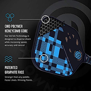 OWN THE NET Pickleball Paddles, USA-Based Brand, Premium Pickleball Paddle Set with Patented Carbon Fiber Graphite, Includes 2 Paddle Covers and 2 Outdoor Balls with Carry Bag (Sky Blue)