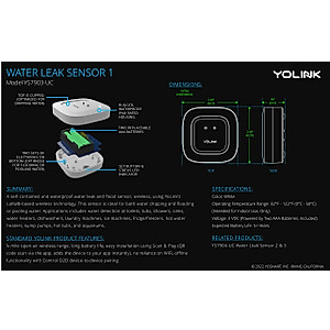 YoLink Smart Home Starter Kit: Smart Plug Mini, Siren Alarm, Water Leak Sensor, Motion Sensor, Temperature/Humidity Sensor, 2 Door/Window Sensors & Hub