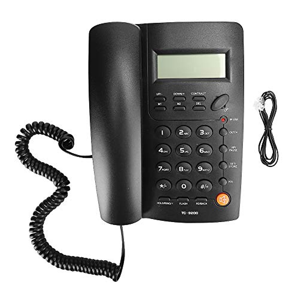 TC 9200 ABS Black Fixed Landline Telephone with Hands Free Caller Identification for Family Business Office Hotel